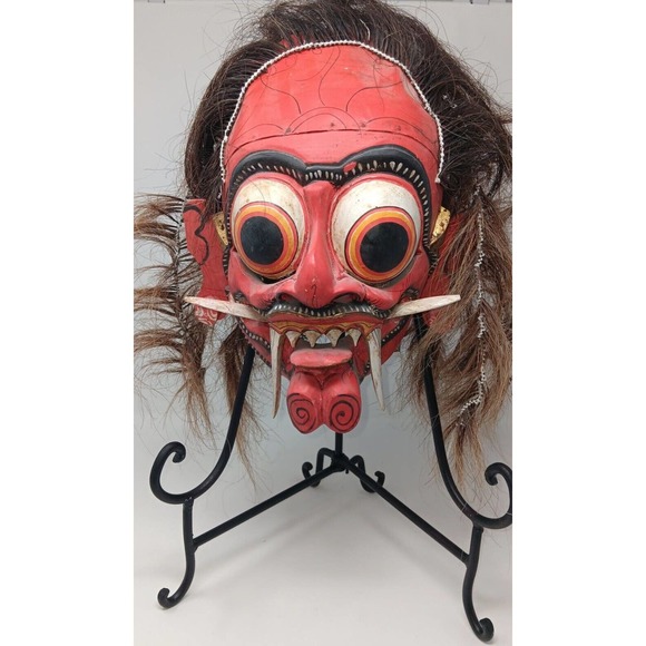 Accents | Indonesian Topeng Saga Belinese Celuluk Carved Wooden Hinged ...